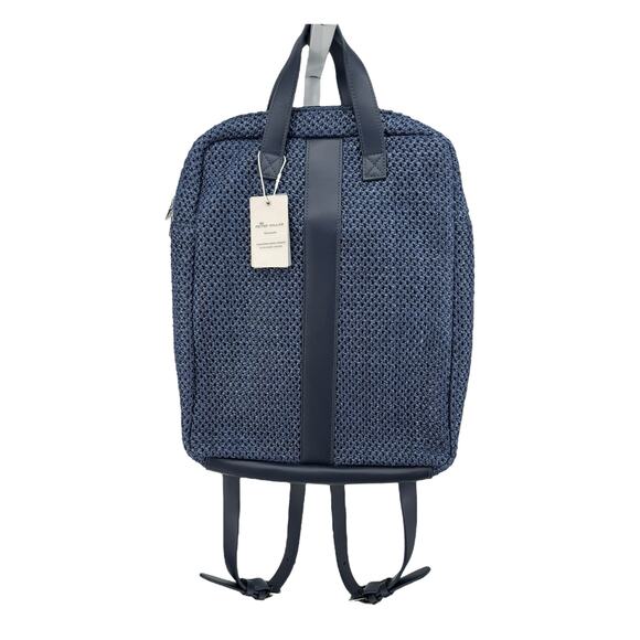 Peter Millar | Bags | Peter Millar Navy Blue Leather Laptop Backpack ...